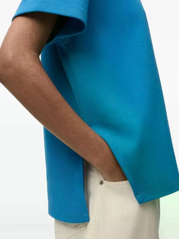 Loewe Asymmetric T-shirt With Anagram Embroidery - Blue