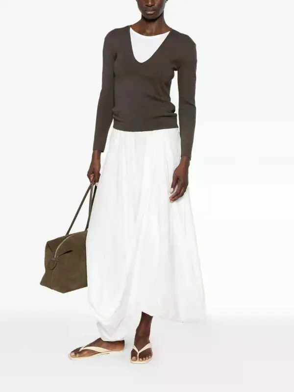 TOTEME V-neck Long-sleeve Ribbed Knit Sweater
