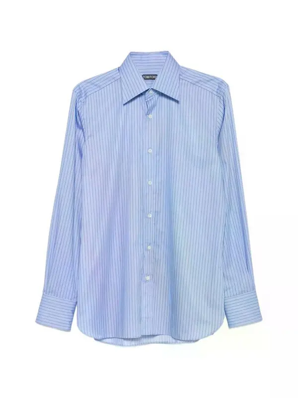 TOM FORD Vertical-stripe Shirt - Blue