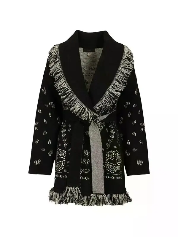 Alanui Bandana Jacquard Fringed Cardigan