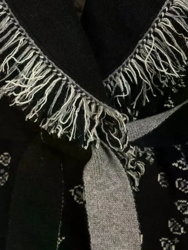 Alanui Bandana Jacquard Fringed Cardigan