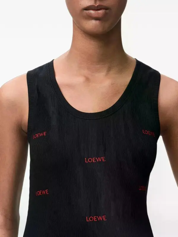 Loewe Embroidered Logo Ribbed Tank Top