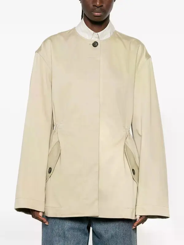 TOTEME Elasticated-waist Cotton Twill Jacket - Neutrals
