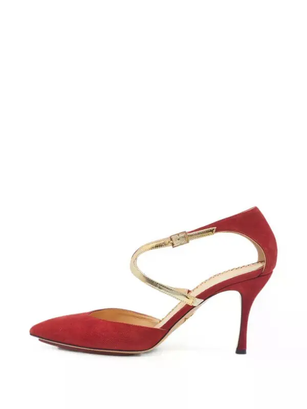 CHARLOTTE OLYMPIA Suede Heeled Pumps - Red