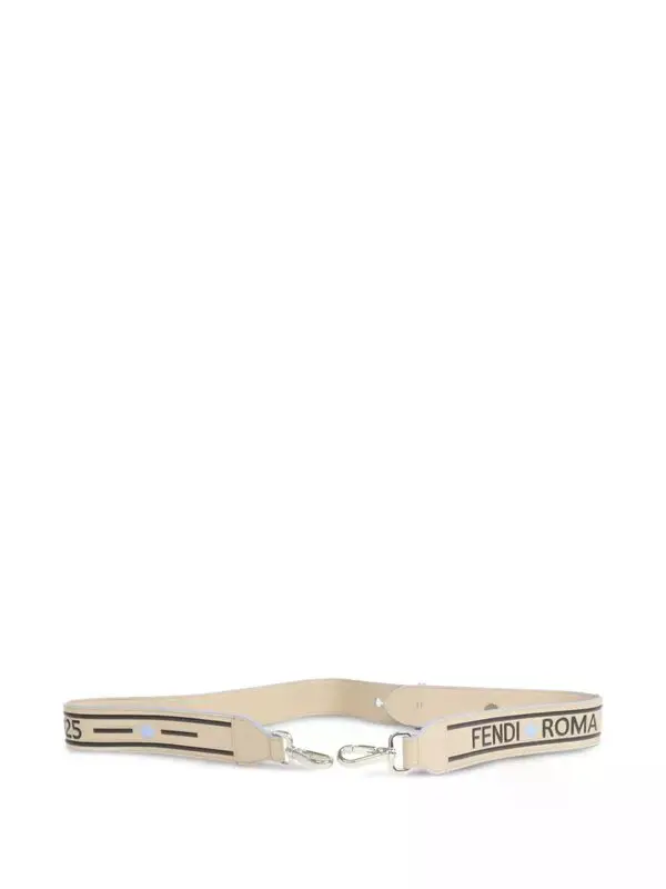Fendi Leather Logo Print Shoulder Strap