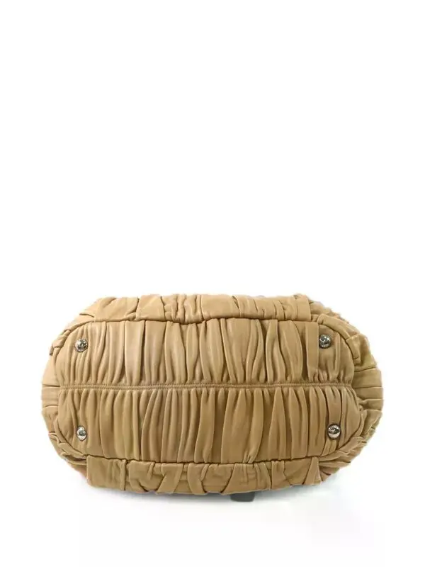 Prada Nappa Gaufre Ruched Tote Bag