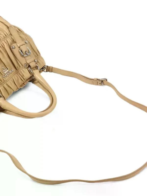 Prada Nappa Gaufre Ruched Tote Bag