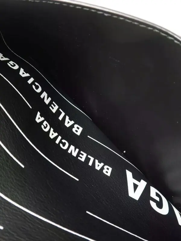 Balenciaga Logo-print Leather Shoulder Bag - Black