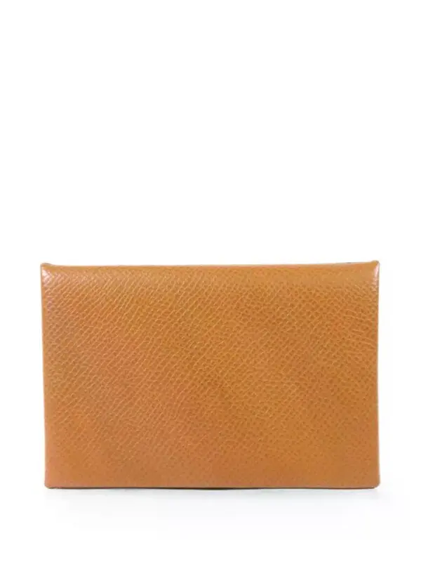 Hermès Calvi Leather Card Case - Brown
