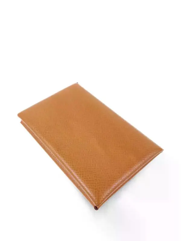 Hermès Calvi Leather Card Case - Brown