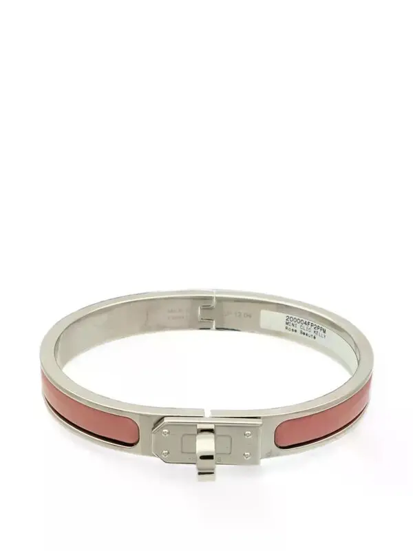 Hermès Mini Clic Kelly Enamel Bracelet - Silver