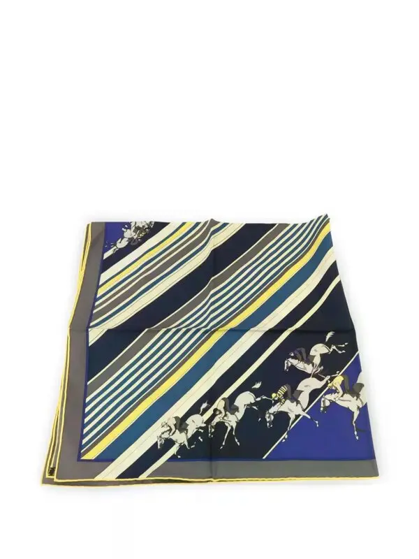 Hermès Horse-print Scarf - Blue