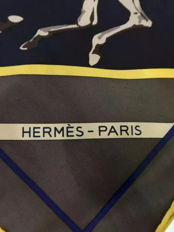 Hermès Horse-print Scarf - Blue