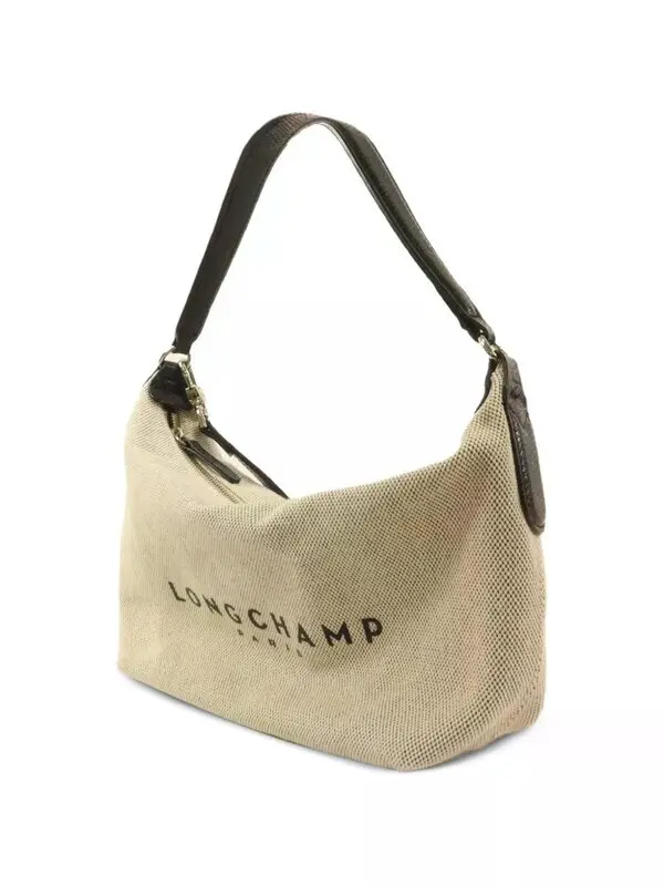 Longchamp Logo Print Canvas Shoulder Bag