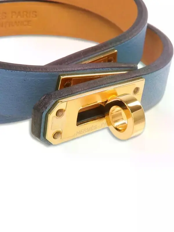 Hermès Mini Kelly Double Tour Bracelet - Blue