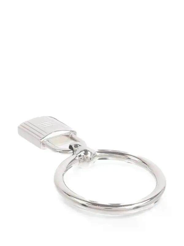 Hermès Tone Padlock Charm Ring - Silver