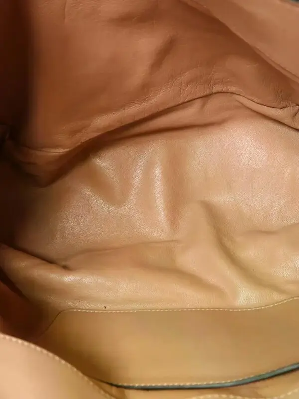 Miu Miu Leather Foldover Shoulder Bag - Neutrals