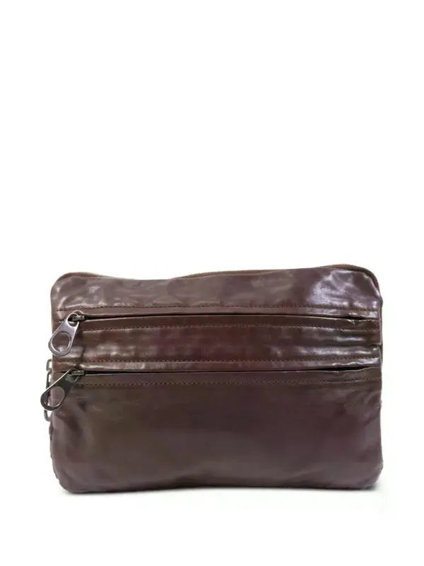 Bottega Veneta Intrecciato Trim Zip-fastening Pouch Clutch - Brown