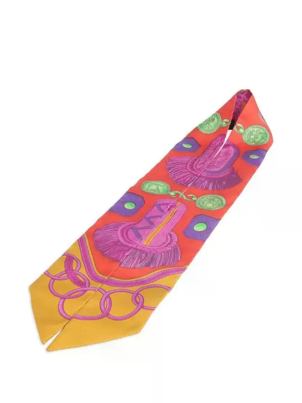 Hermès Twilly Graphic-print Ribbon Scarf - Red