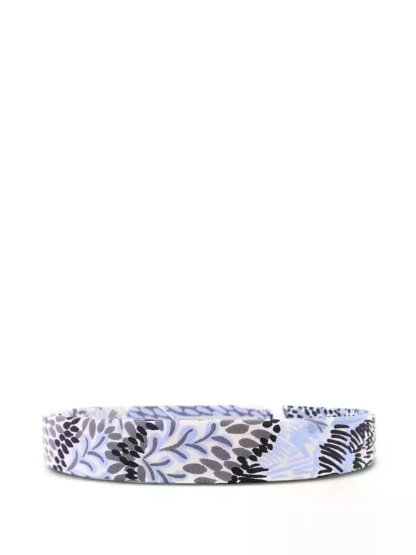 Hermès Silk Floral Print Hairband - Blue