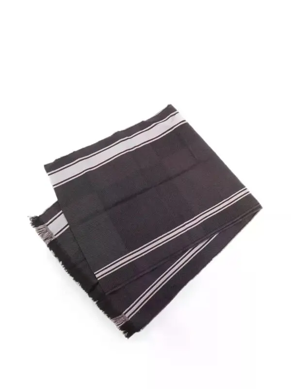 LOUIS VUITTON Logo-print Wool Scarf - Black