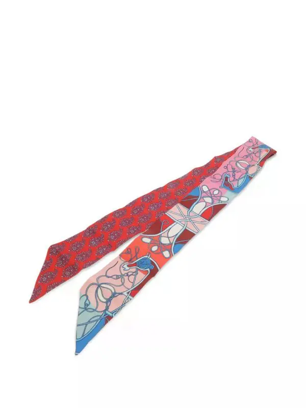 Hermès Twilly Printed Scarf - Red