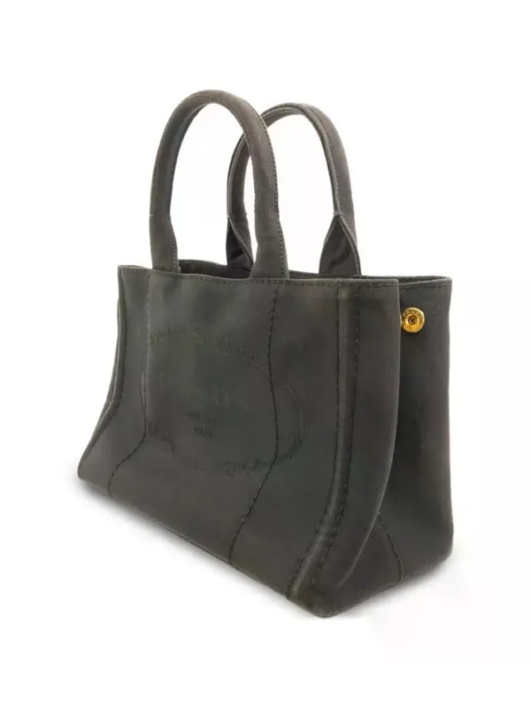 Prada Logo Print Tote Bag - Black