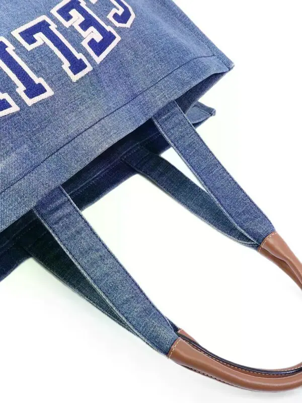 Celine Logo Patch Denim Tote Bag