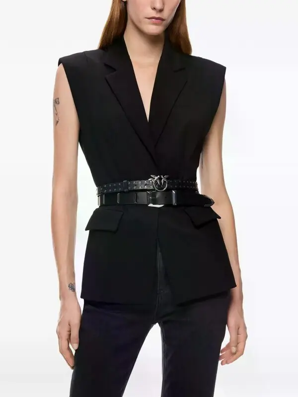 Pinko Sleeveless Single-breasted Waistcoat - Black