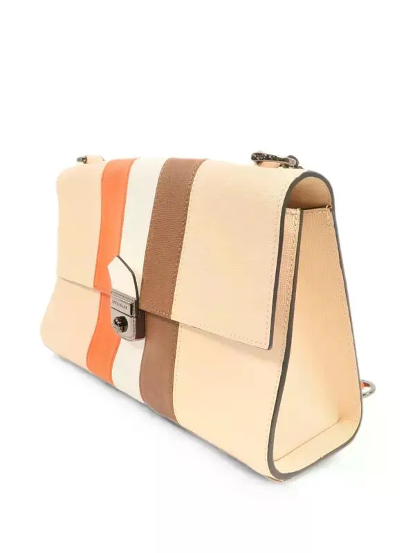 Longchamp Striped Leather Shoulder Bag