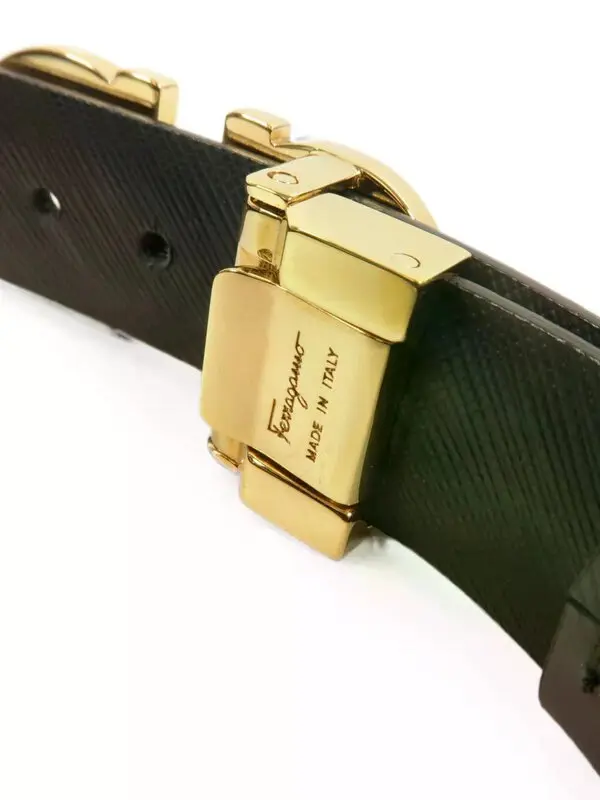 FERRAGAMO Reversible Gancini Belt - Black