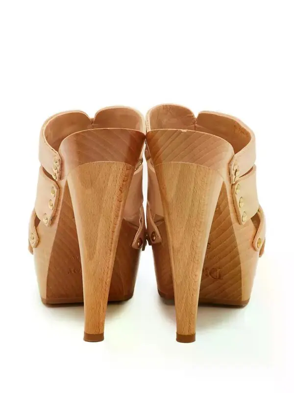 Dior Beige Leather Open Toe Heeled Sandals