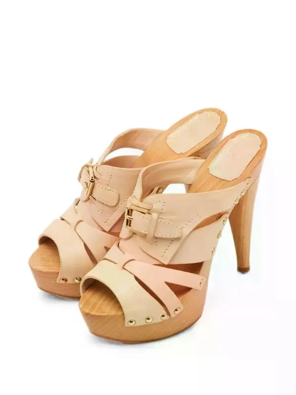Dior Beige Leather Open Toe Heeled Sandals