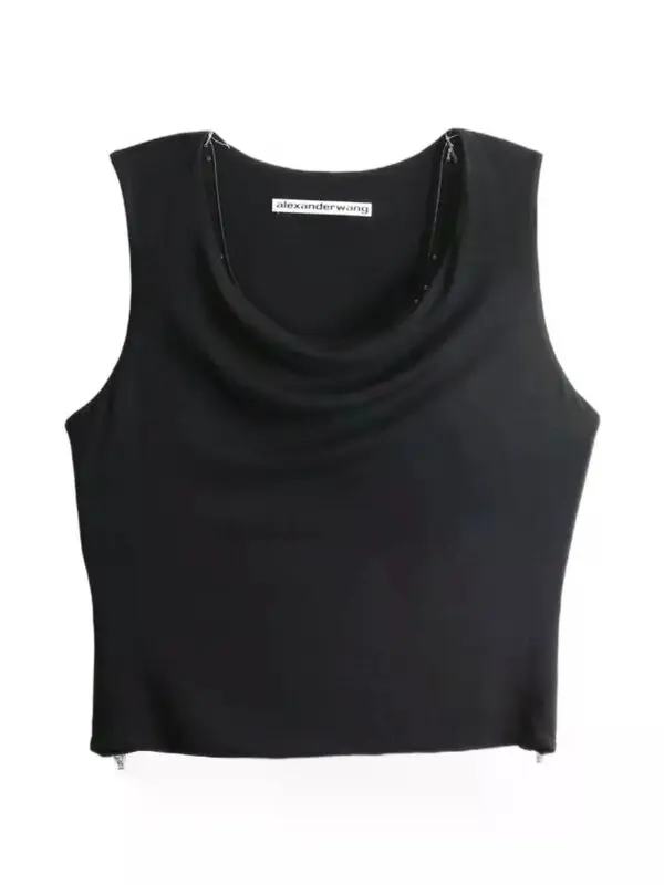 Alexander Wang Sleeveless Cowl Neck Top - Black