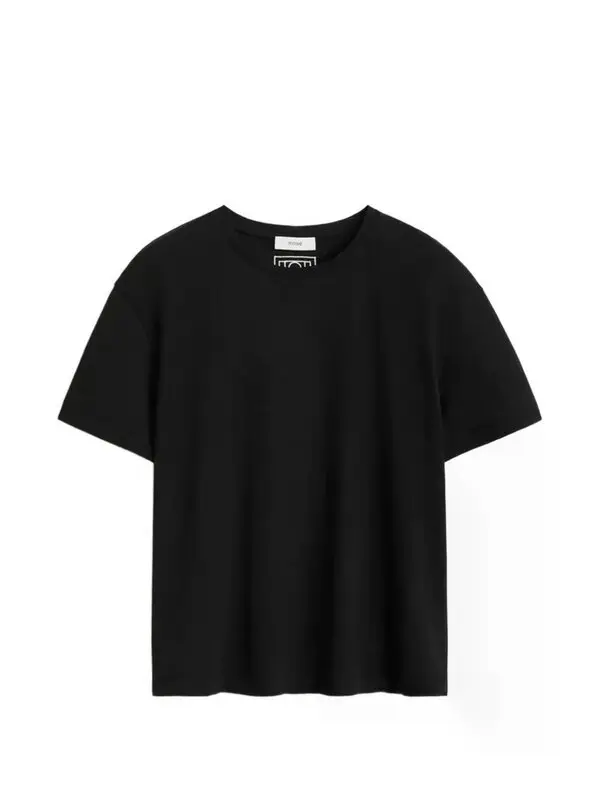 TOTEME Classic Logo Embroidered T-shirt - Jet Black