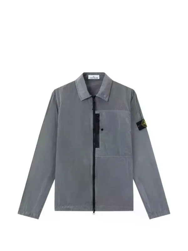 Stone Island Logo-patch Zip-up Shirt