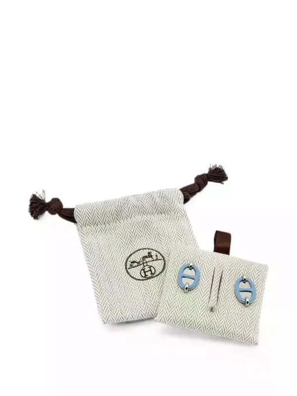 Hermès Mini Maillon Enamel Earrings