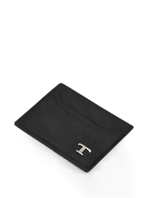 TOD'S T Timeless Pebbled-leather Card Holder