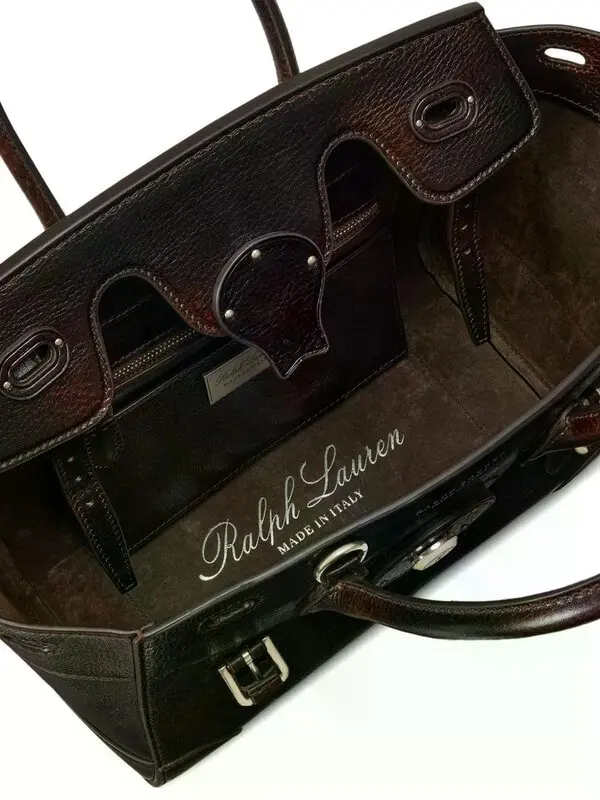 Ralph Lauren Soft Ricky Distressed Leather Tote Bag - Brown