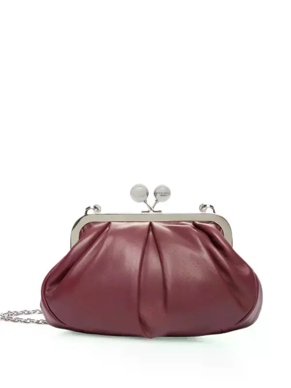 Max Mara Pasticcino Pleated Leather Shoulder Bag - Red