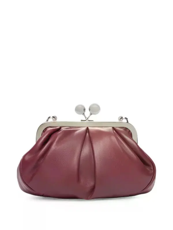 Max Mara Pasticcino Pleated Leather Shoulder Bag - Red
