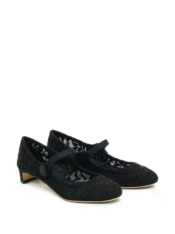 Dolce & Gabbana Lace Floral Mary Jane Pumps