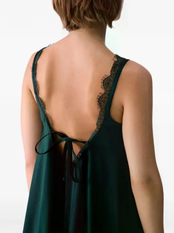 Liu Jo Asymmetrical Satin And Lace V-neck Dress
