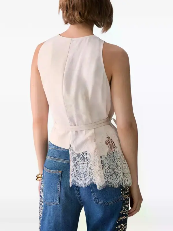 Liu Jo Jacquard Wrap Top With Lace Details