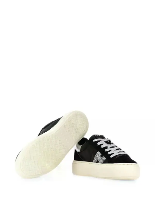 Hogan Crosswind Glitter-embellished Lace-up Sneakers