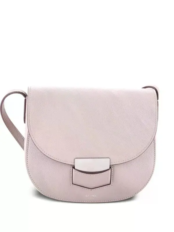 Celine Trotteur Grainy Leather Small Crossbody Bag - Grey