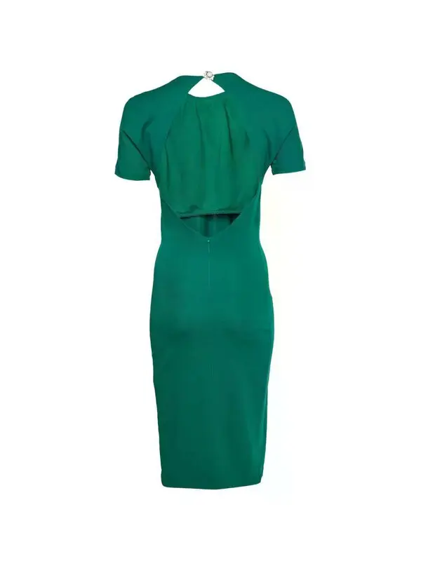 Roberto Cavalli Embellished Open-back Midi Dress - Green
