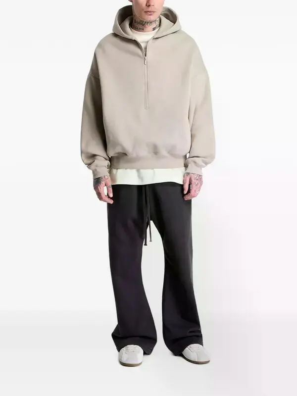 Fear Of God Half-zip Hoodie With Property Of Essentials Print