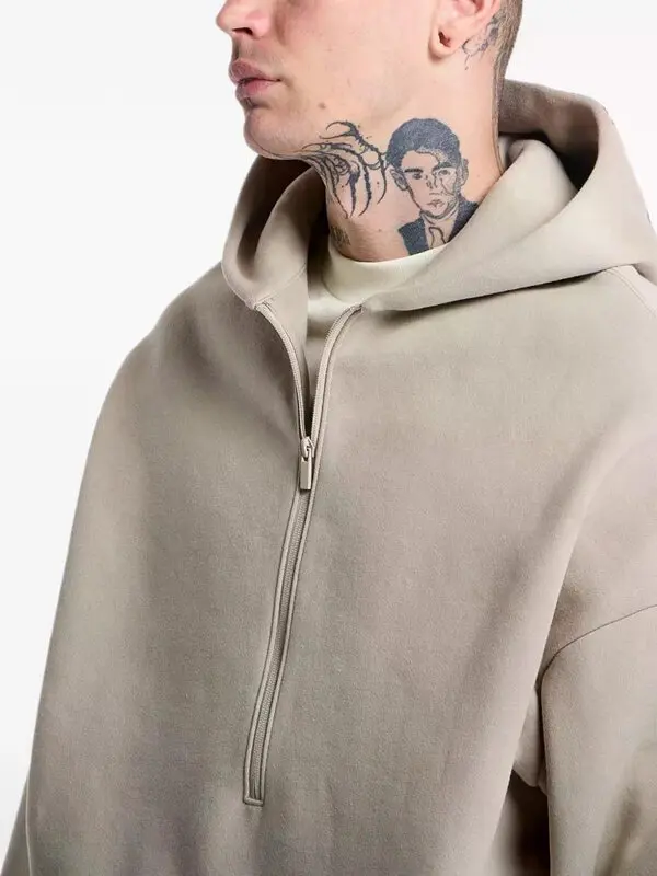 Fear Of God Half-zip Hoodie With Property Of Essentials Print