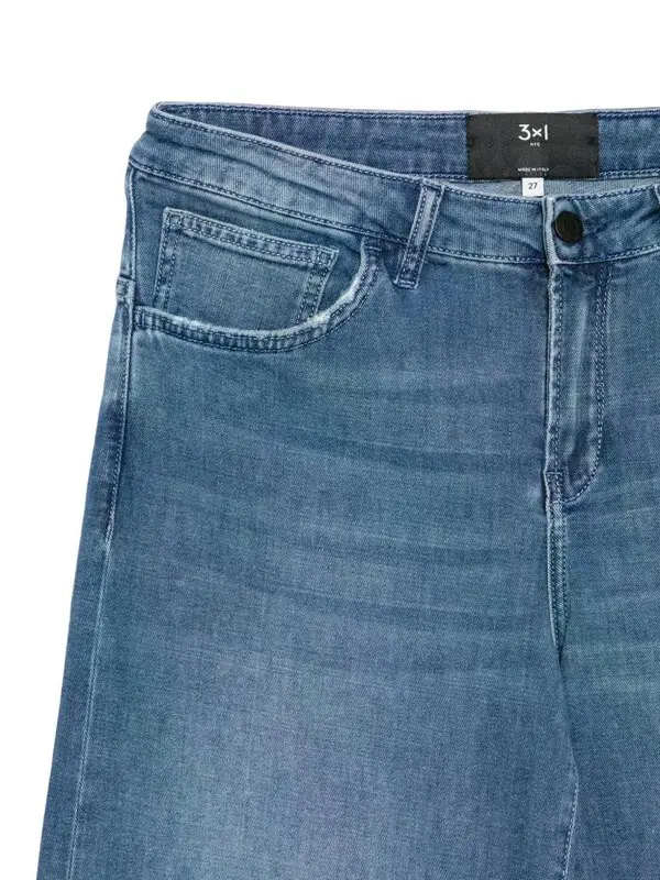 3x1 Charlie Cuffed Wide-leg Jeans